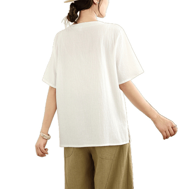 in stock Real Shot New Chinese Summer Buddhist Zen Suit Women's Linen ...