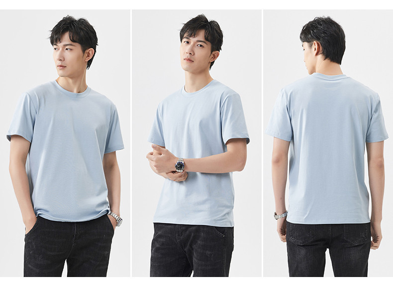 240g白色正肩t恤男高端春夏苏匹马棉短袖圆领纯棉打底内搭tshirt-阿里巴巴