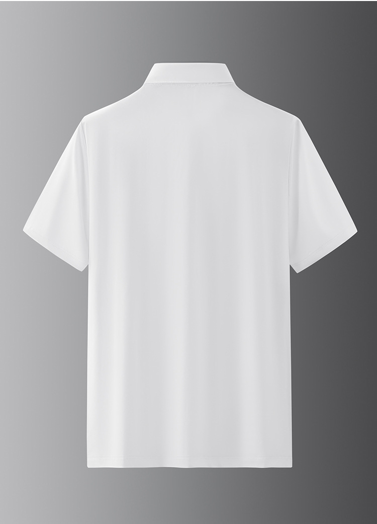 轻奢高端男士冰丝polo衫超薄款短袖翻领t恤男夏季白色保罗男装99-阿里巴巴