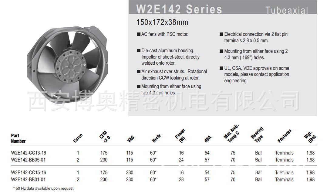 供应德国ebmpapst原装轴流风机 W2E142-BB05-01-阿里巴巴