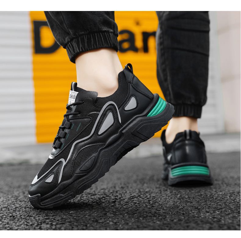 男鞋2025新款潮流夏季透气运动休闲鞋跑步百搭学生网面增高老爹鞋-阿里巴巴