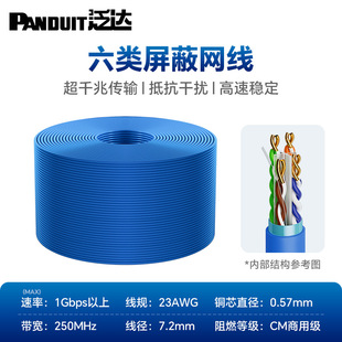 Panduit泛达6A屏蔽网线F/UTP超六类万兆双绞线六类千兆无氧铜阻燃-阿里巴巴