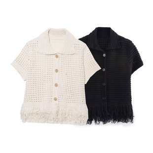 外贸批发夏季新款欧美风流苏饰格纹针织外套4331023迷你裙4331005-阿里巴巴