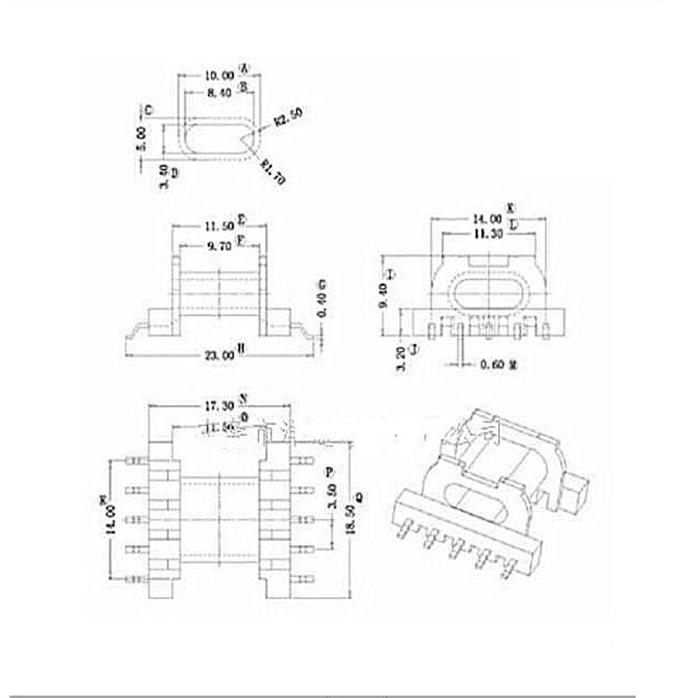 EPC17变压器骨架EPC17电木骨架EPC1702单槽贴片卧式骨架BOBBIN5+5-阿里巴巴