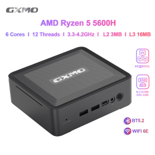 跨境迷你电脑主机锐龙R5-5600H标压游戏LOL办公商务家用8K 金属PC-阿里巴巴