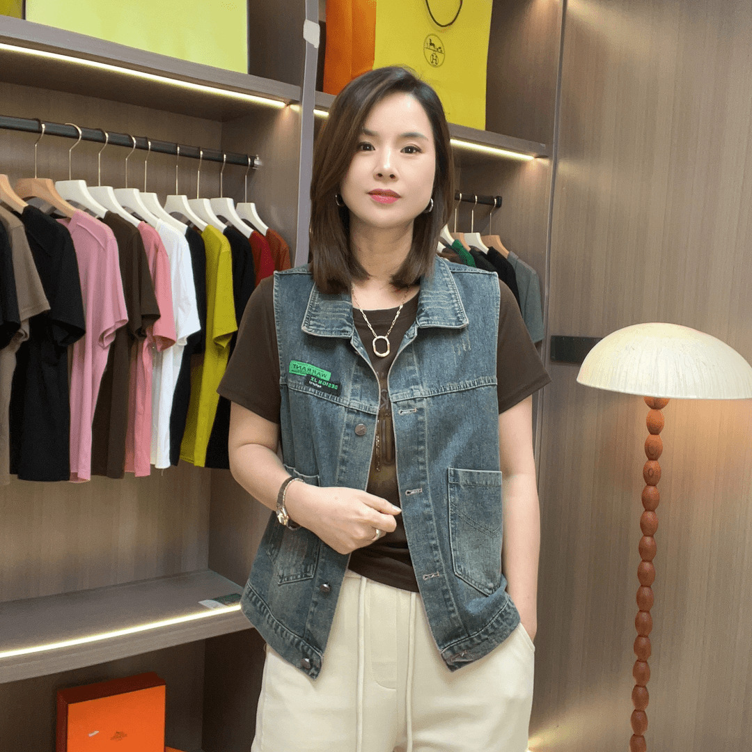 Denim Vest Women's Spring and Autumn Loose All-match Elegant Age ...