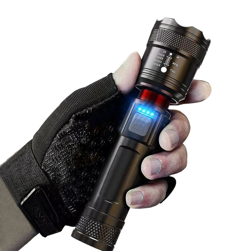 Cross-Border Popular Led Strong Light Flashlight Outdoor Long-Range USB ...