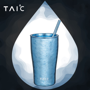 TAIC 太可钛度纯钛水杯带盖带吸管敞口杯茶杯双层真空防烫隔热咖-阿里巴巴