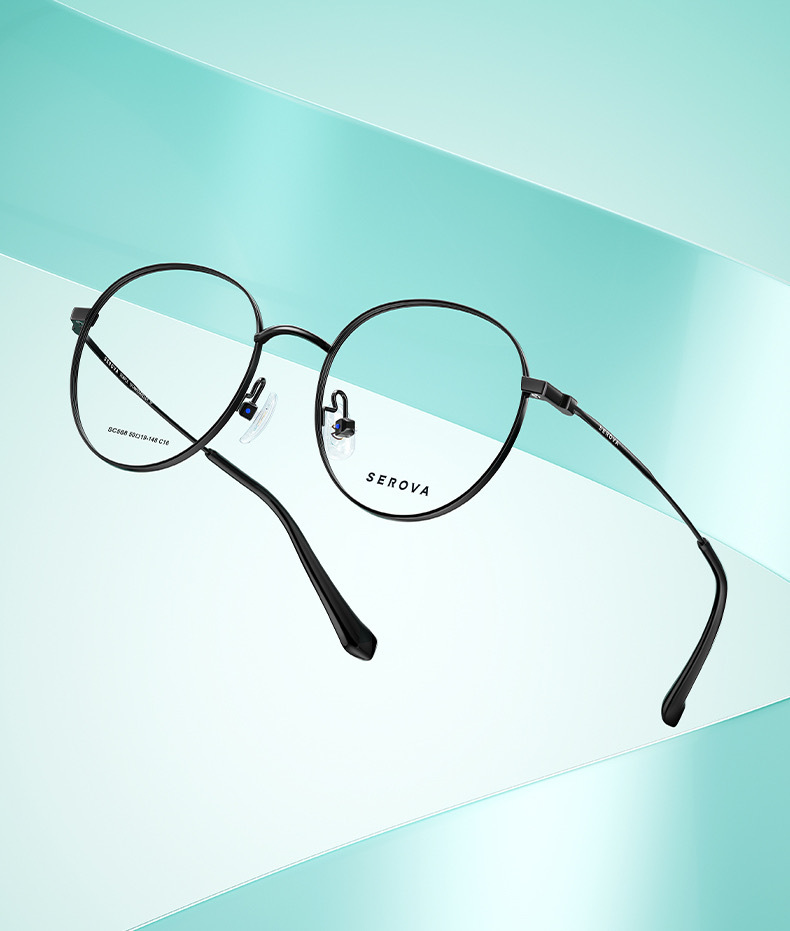 SEROVA/施洛华SC568 张艺兴同款可配度数男防蓝光超轻钛架潮圆框-阿里巴巴