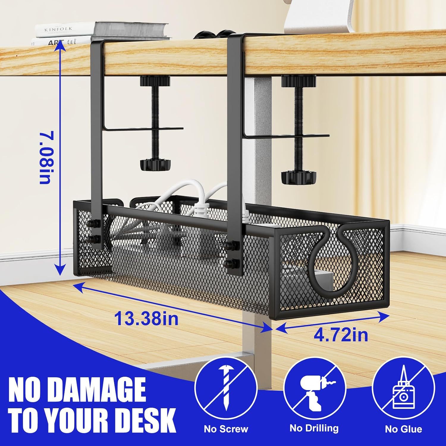 Table wire organizer Under Desk Cable Management Tray-阿里巴巴