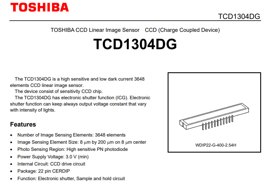 TCD1304DG 东芝原装正品 东芝CCD图像传感器全系列相机红外线阵-阿里巴巴