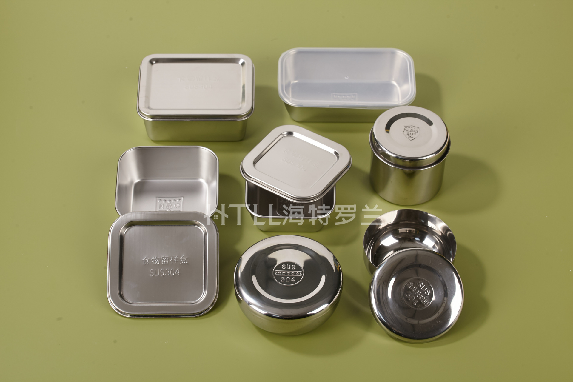 304不锈钢留样盒餐厅食堂留样专用盒食品圆形带盖留置盒钢盖圆罐-阿里巴巴