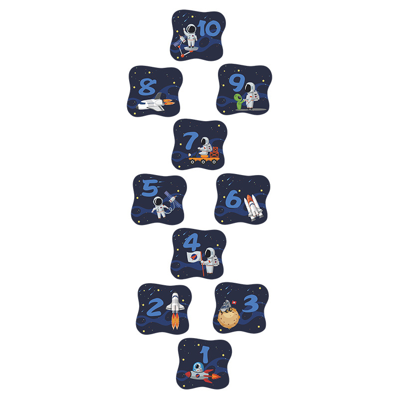 新FX-E80卡通宇航员探索宇宙跳房子地贴画儿童卧室装饰墙贴纸自粘-阿里巴巴