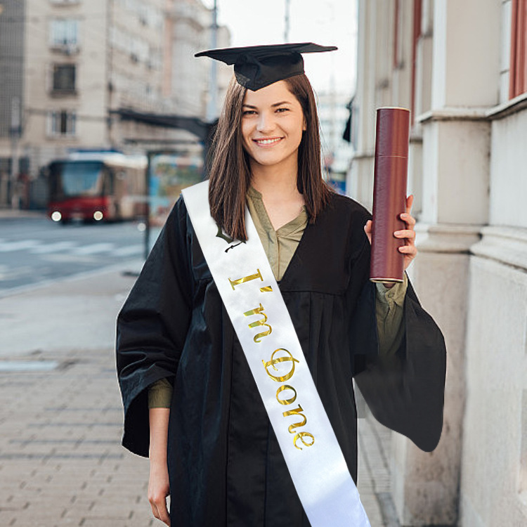 Cross-border Graduation Shoulder Belt Courtesy Belt I 'm done Satin ...