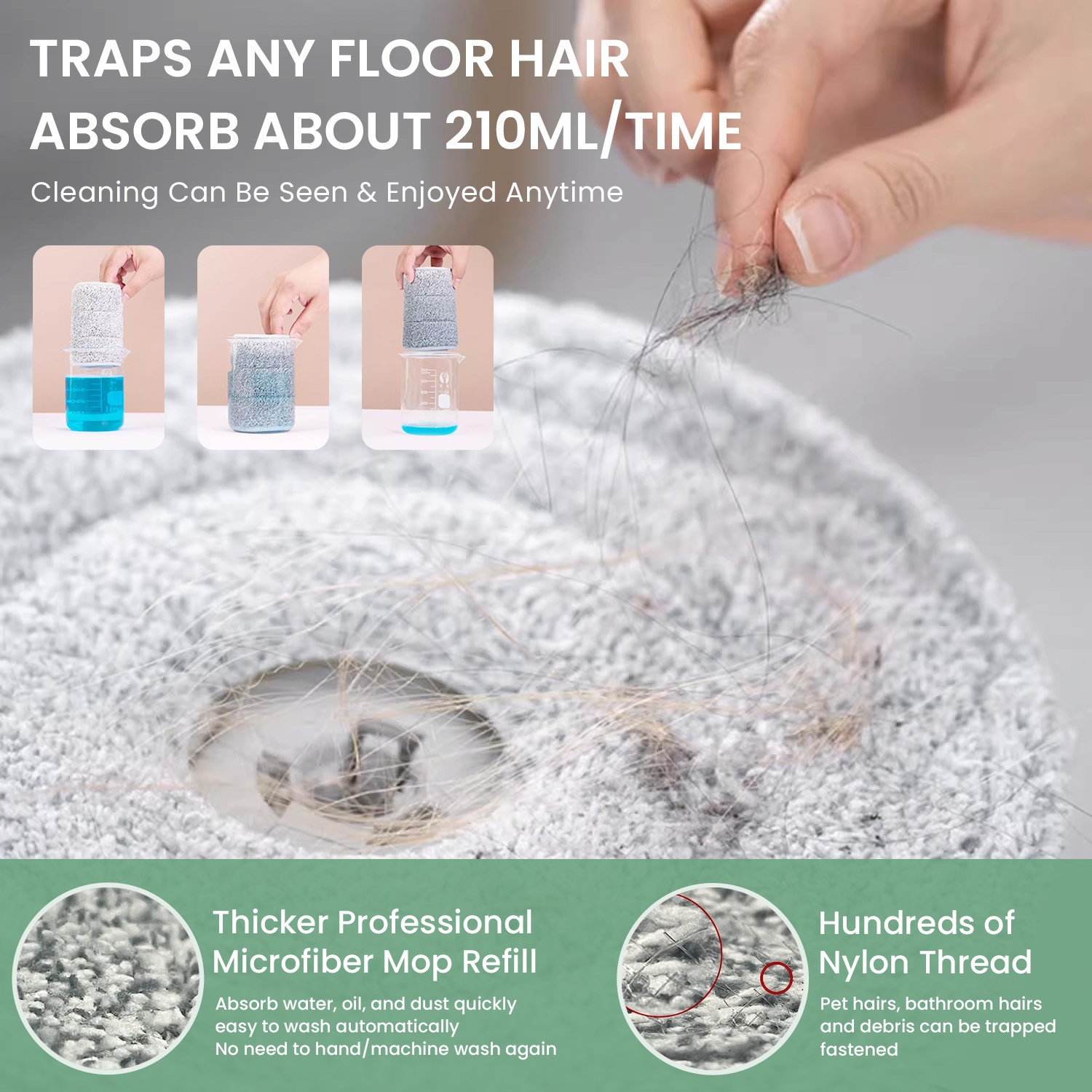 Hand free rotating mop for cleaning sewage separation, flat-阿里巴巴