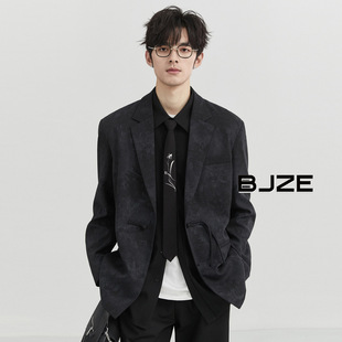 BJZE男装24秋季新中式国风盘扣设计感休闲西装男生高级感便服外套-阿里巴巴