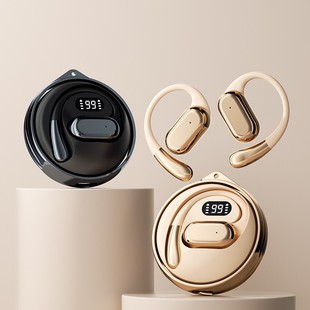 AI翻译耳机D88磁吸挂耳式不入耳数显屏幕OWS开放式旋转蓝牙耳工厂-阿里巴巴