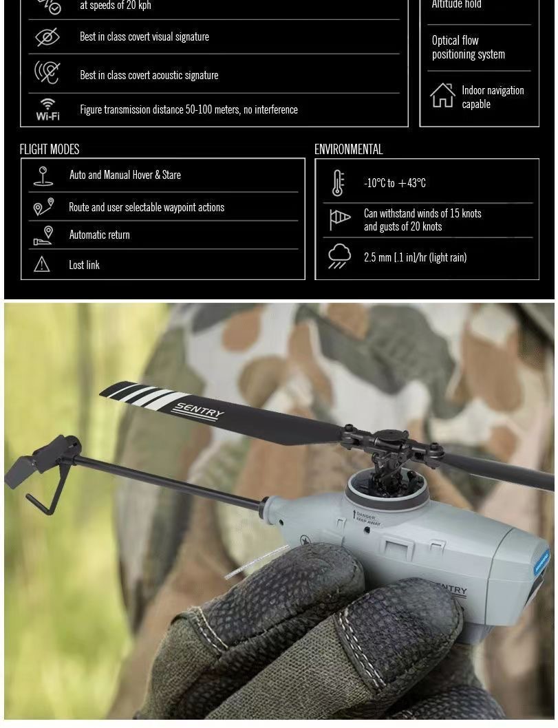 C127黑蜂无人机单桨无副翼侦察直升机定高光流定位带摄像遥控飞机-阿里巴巴