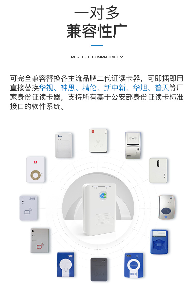 通用身份证阅读器证件读卡器华视精伦神思新中新中控酒店人员识别-阿里巴巴