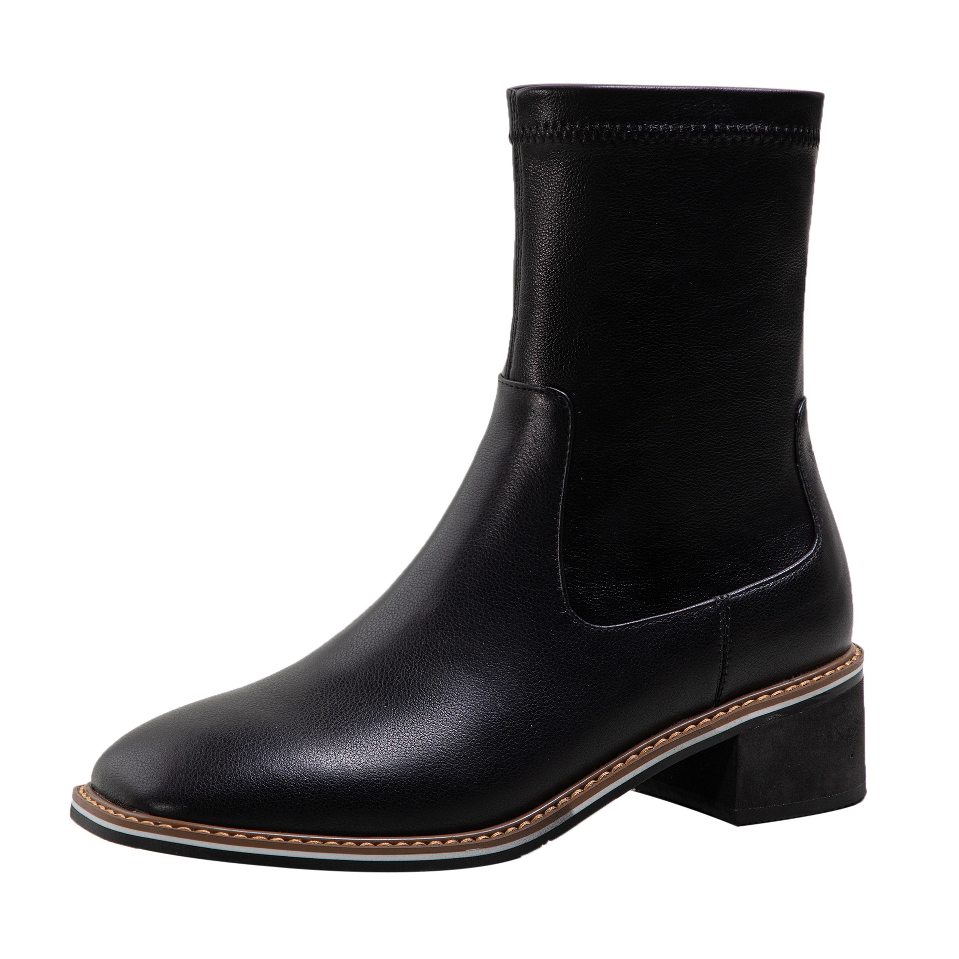 Chiko Square Toe Block Heels Boots