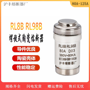 沪丰RL8B/RL98B D03螺旋式熔断器80A100A125A熔芯380V~50KA保险丝-阿里巴巴