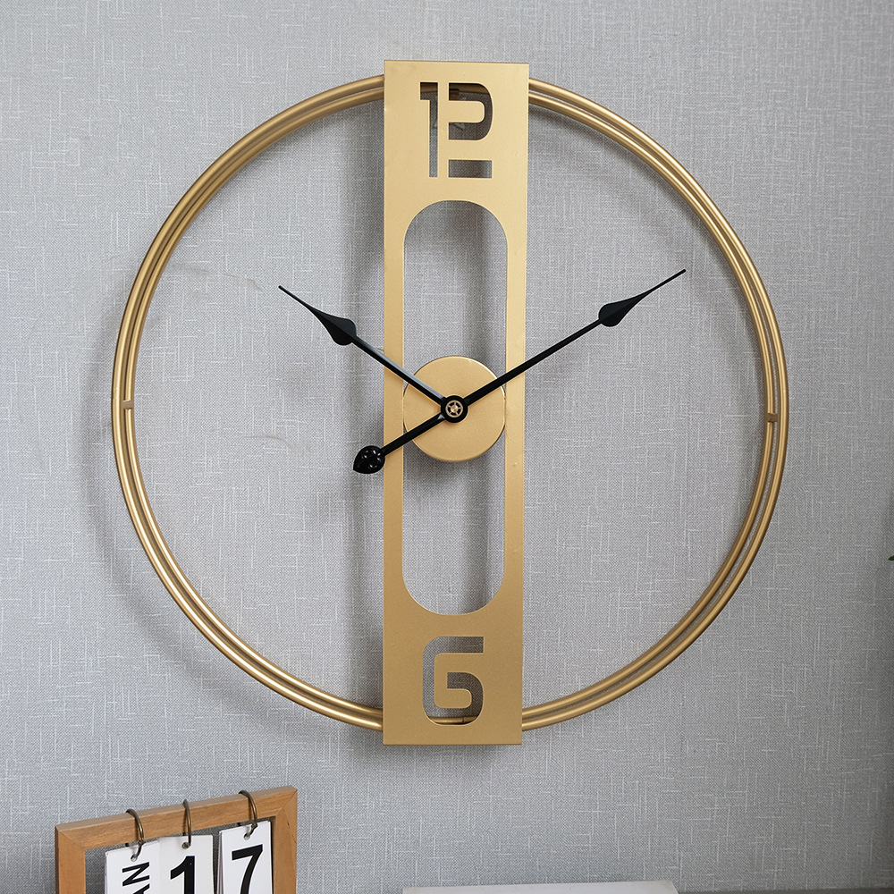 Nordic ins Simple Modern Mute clock Metal Iron Creative European Living ...