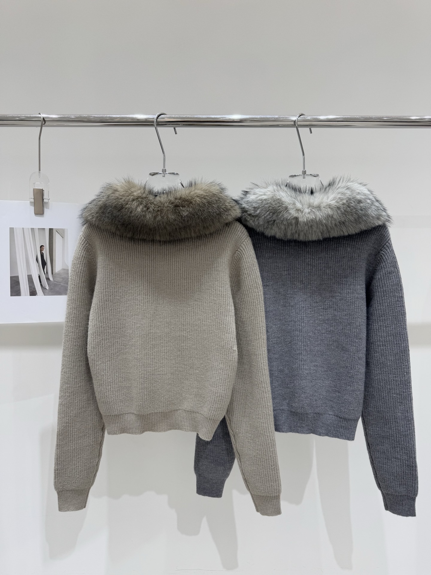 25冬季新款氛围感可拆卸毛领口袋翻领时尚针织开衫-阿里巴巴