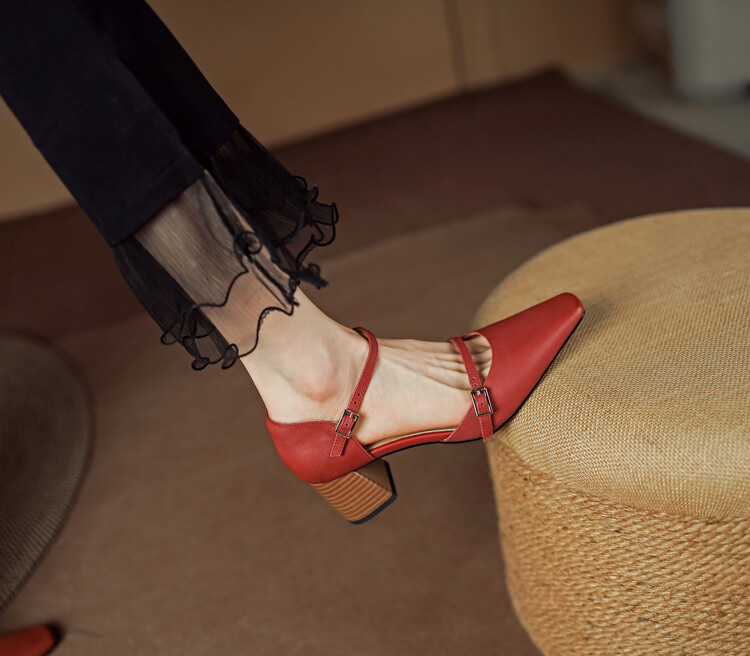 CHIKO Annamarie Square Toe Block Heels Pumps Shoes