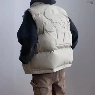 STA X RMD SR国潮情侣立体刺绣棉马甲复古休闲夹棉背心马甲男女潮-阿里巴巴