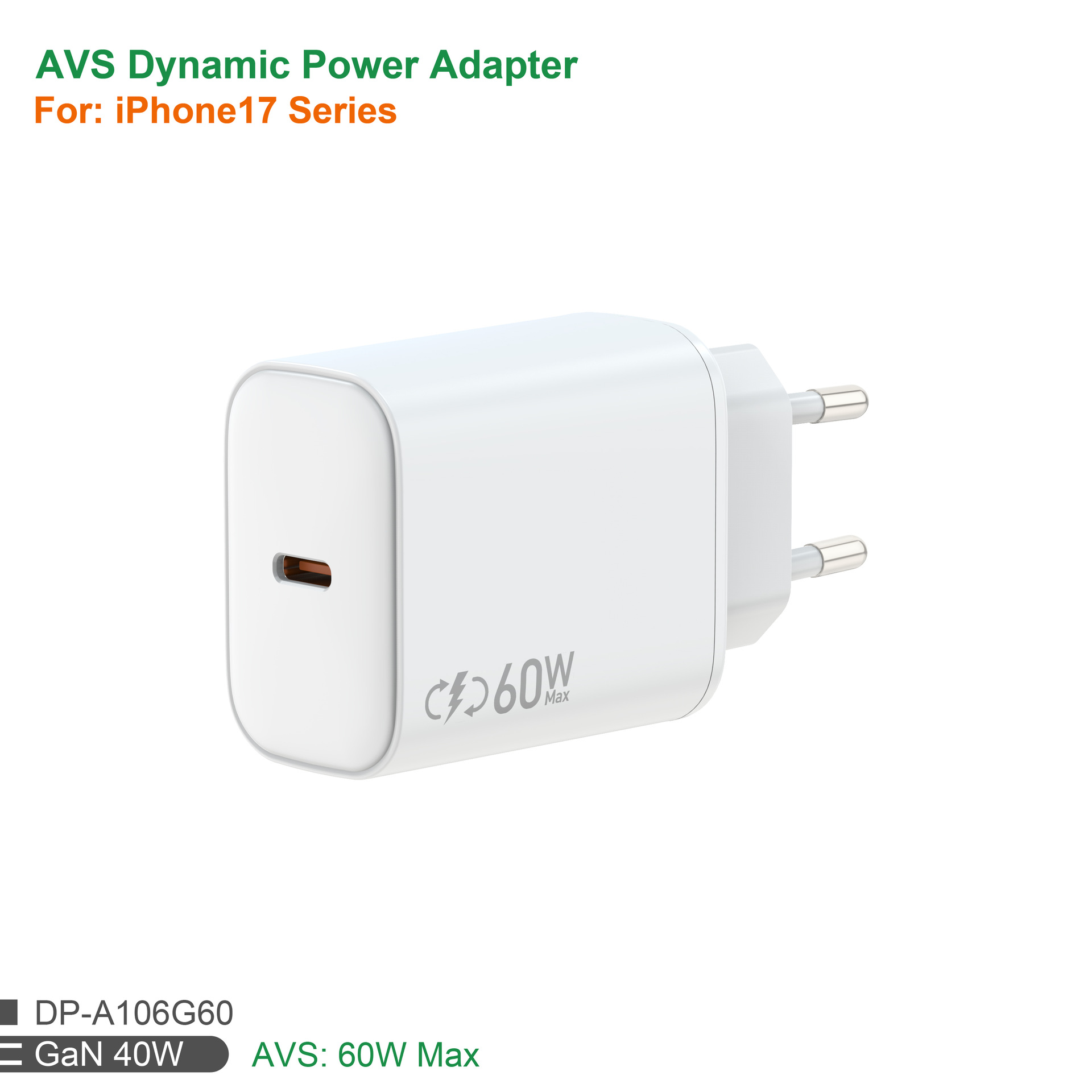 苹果40w充电头动态AVS协议适用于苹果17pro充电器欧规PD40W快充-阿里巴巴