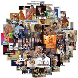 52张跨境Funny Meme Teacher搞笑人物鼓励贴纸行李箱电脑PVC贴画-阿里巴巴