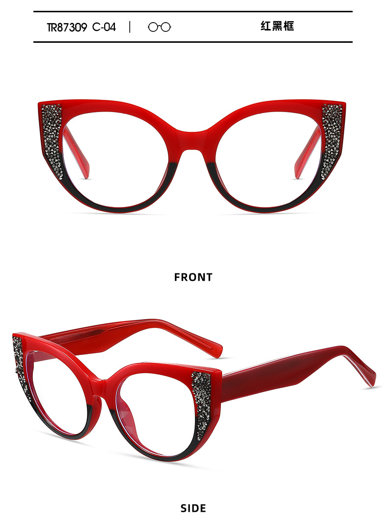 87309防蓝光眼镜框猫眼框TR90眼镜框跨境热销款眼镜ins潮流眼镜框-阿里巴巴