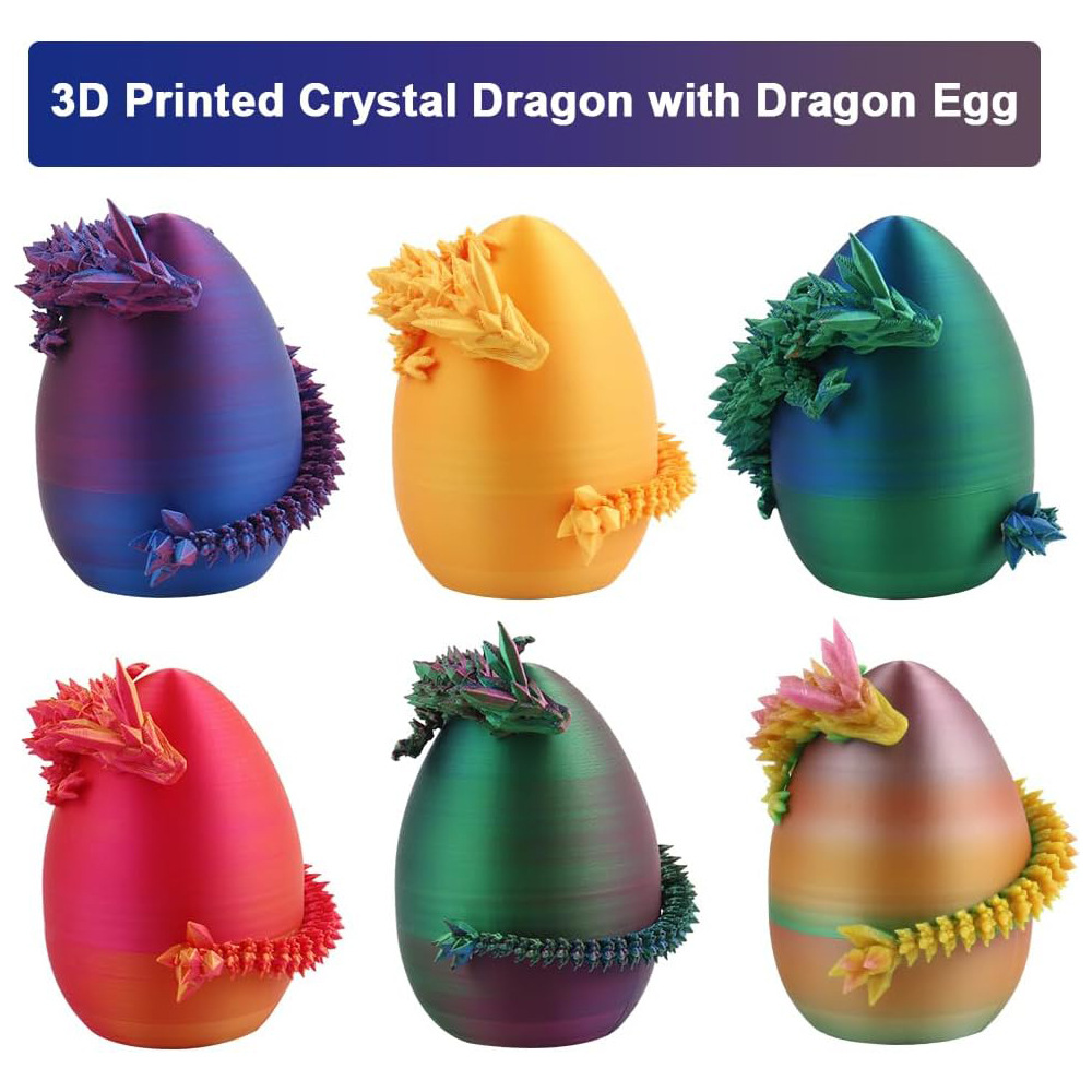 TK Explosive 3D printing articulated Crystal dragon with dragon egg ...