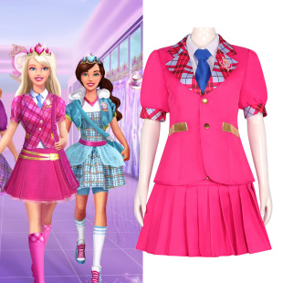 芭比之魅力公主学院cos服 索菲亚 女拉 海莉校园服cosplay扮演服-阿里巴巴