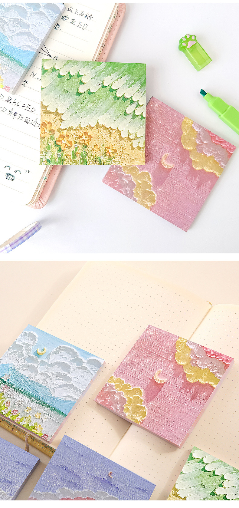 oil painting sticky notes student note sticker index stickers cute ...