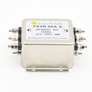 普鑫原厂三相电源滤波器高品质PX4N-60A-S三相三线380V/480VAC-阿里巴巴