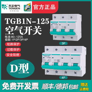天正电气 TGB1N-125 D型空气开关 电动机动力型断路器1P 2P 3P 4P-阿里巴巴