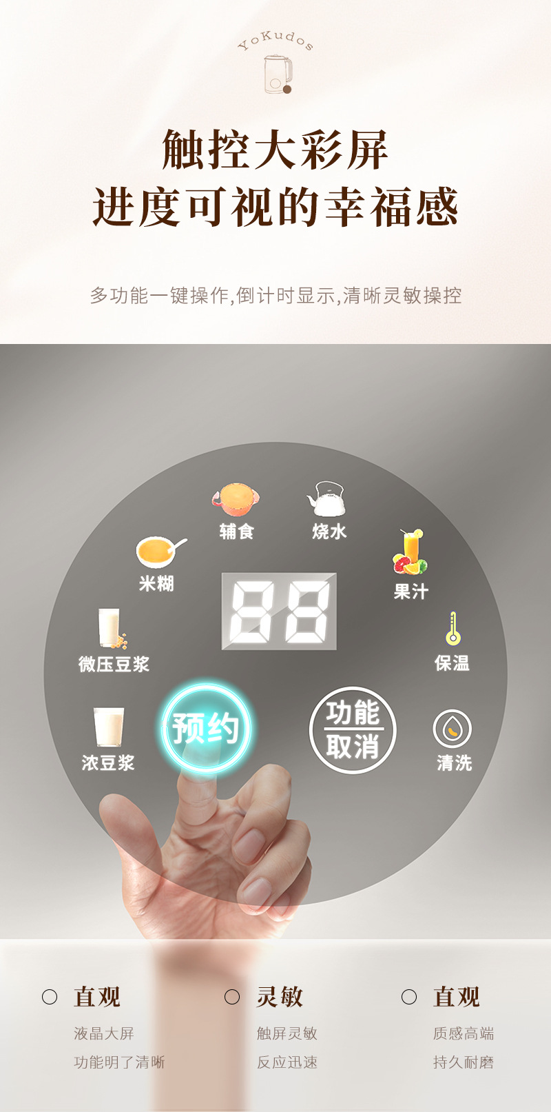 美国Yokudos新款1.2L家用破壁豆浆机小型迷你全自动免过滤多功能-阿里巴巴