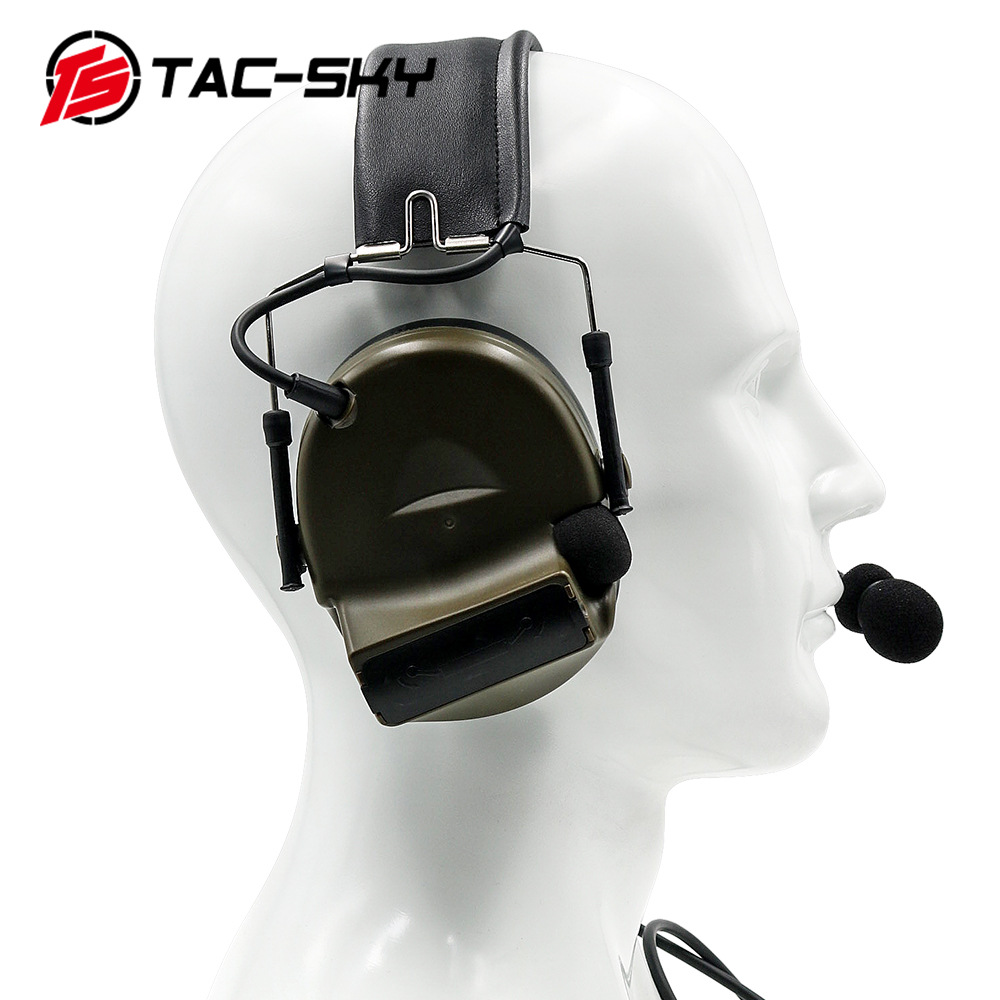 TACTICAL-SKY COMTAC II/C2 拾音降噪战术耳机标配版 军绿色-阿里巴巴