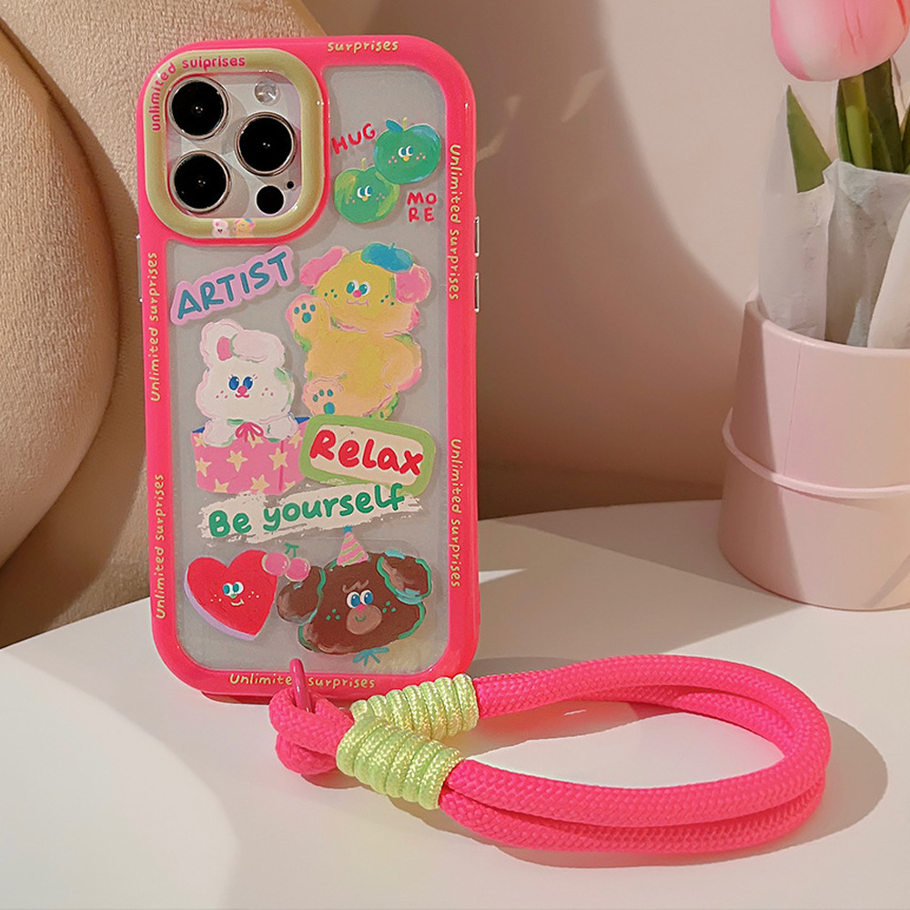 彩色编织手绳适用手机壳挂链手机绳便携手腕带绳手提撞色个性防丢-阿里巴巴