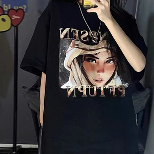 大码胖mm2-300斤t恤短袖女原宿BF风夏季潮牌宽松ins设计感上衣潮-阿里巴巴