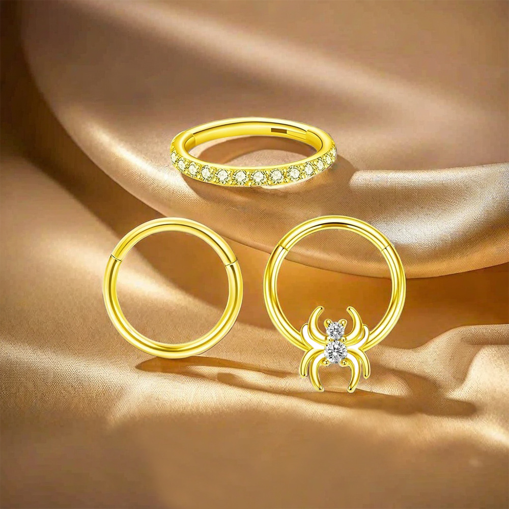 欧美跨境亚马逊不锈钢闭口环软骨蜘蛛箍隔膜环穿孔首饰个性-阿里巴巴