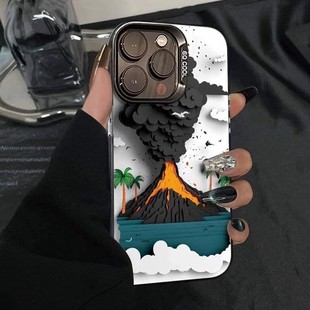 火山喷发适用苹果iPhone16手机壳华为华为mate70高级感防摔保护套-阿里巴巴