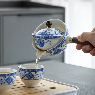 侧把懒人自动旋转茶具逍遥泡茶壶泡茶器便携式车载旅行茶具伴随礼-阿里巴巴