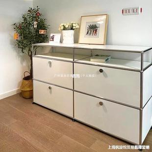 usm柜子韩版餐边柜模块组合不锈钢多功能简约装饰收纳斗柜-阿里巴巴