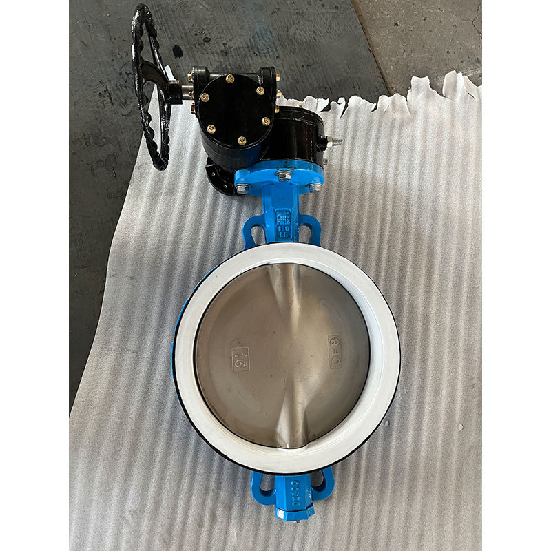 手动涡轮对夹四氟蝶阀 衬四氟304板 软密封 厂家天津D371F -10Q-阿里巴巴