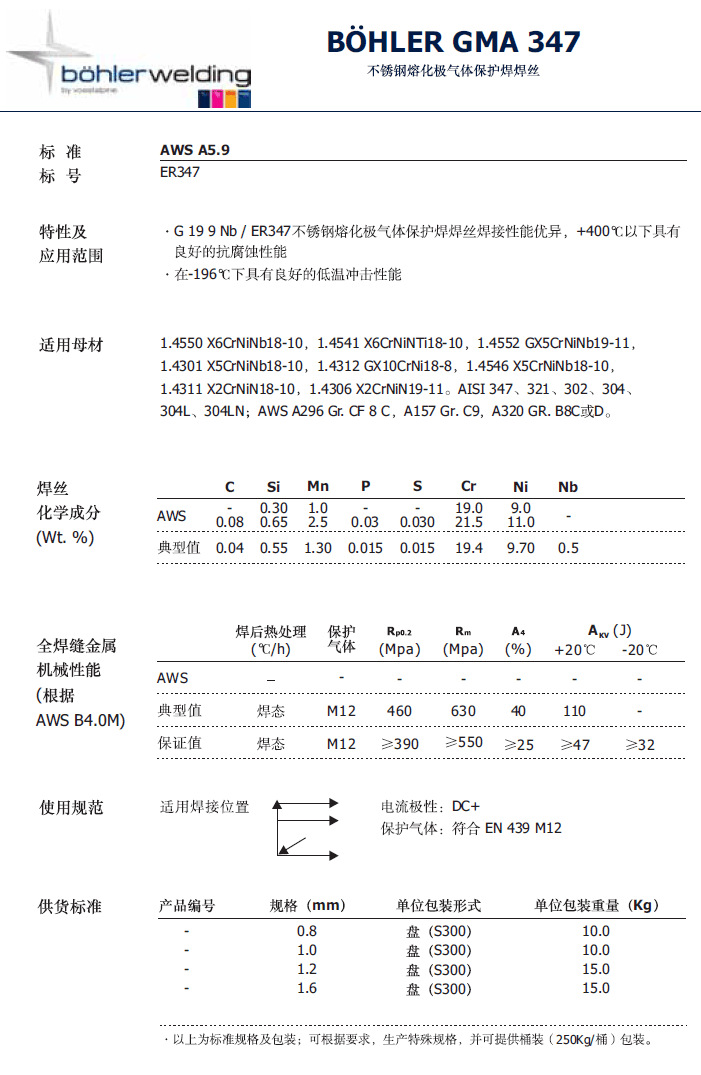 现货奥地利伯乐ER347焊丝BOHLER GMA 347不锈钢MIG焊丝型号齐全-阿里巴巴