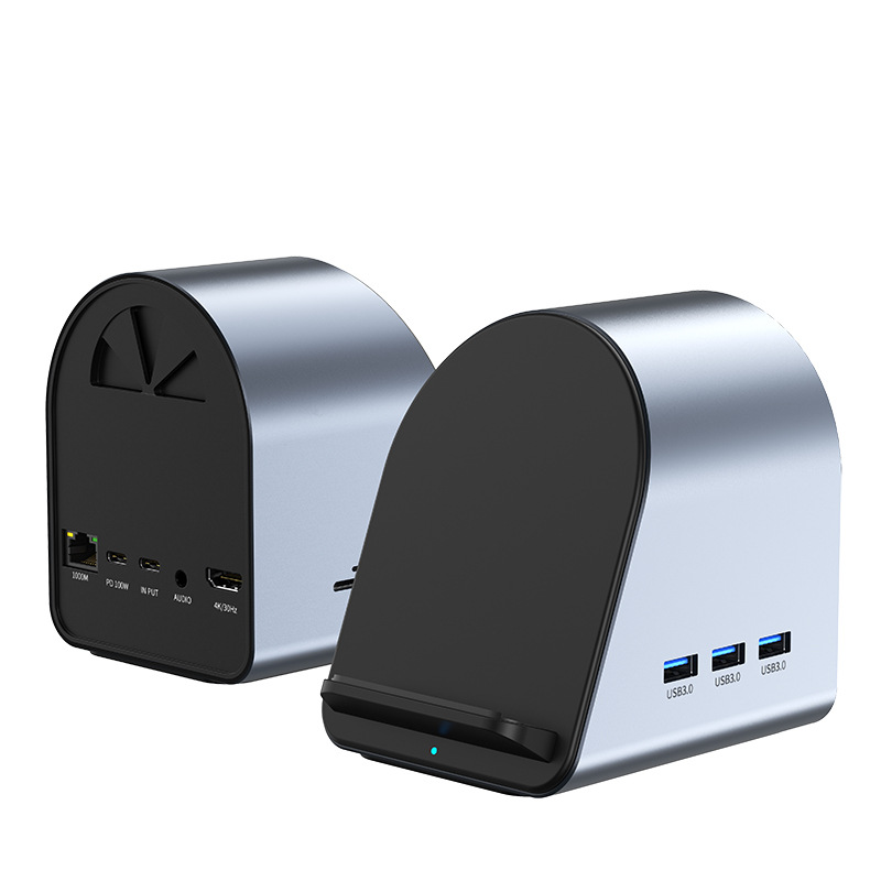 跨境新款11合一千兆网口扩展坞type-c同屏手机平板无线充拓展坞-阿里巴巴