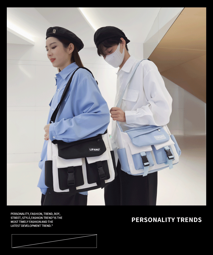 LIPANO 斜挎包ins单肩包经典个性休闲男女包大容量日系简约邮差包-阿里巴巴