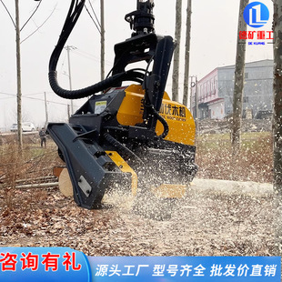 挖掘机自动伐木机 抓木一体机液压旋转夹抓木头伐木器挖机锯树机-阿里巴巴